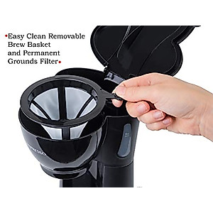 Mixpresso Mini Compact Drip coffee Maker With Brewing Basket, Black Small Coffee Pot, One Cup Brew, Gift For Men And Women (10.5oz)