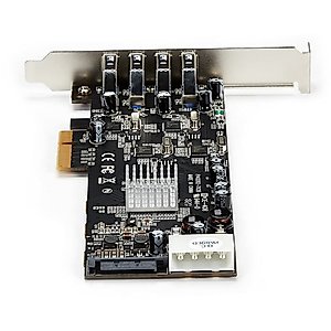 StarTech.com 4 Port USB 3.0 PCIe Card w/ 4 Dedicated 5Gbps Channels (USB 3.2 Gen 1) - UASP - SATA / LP4 Power - PCI Express Adapter Card (PEXUSB3S44V)