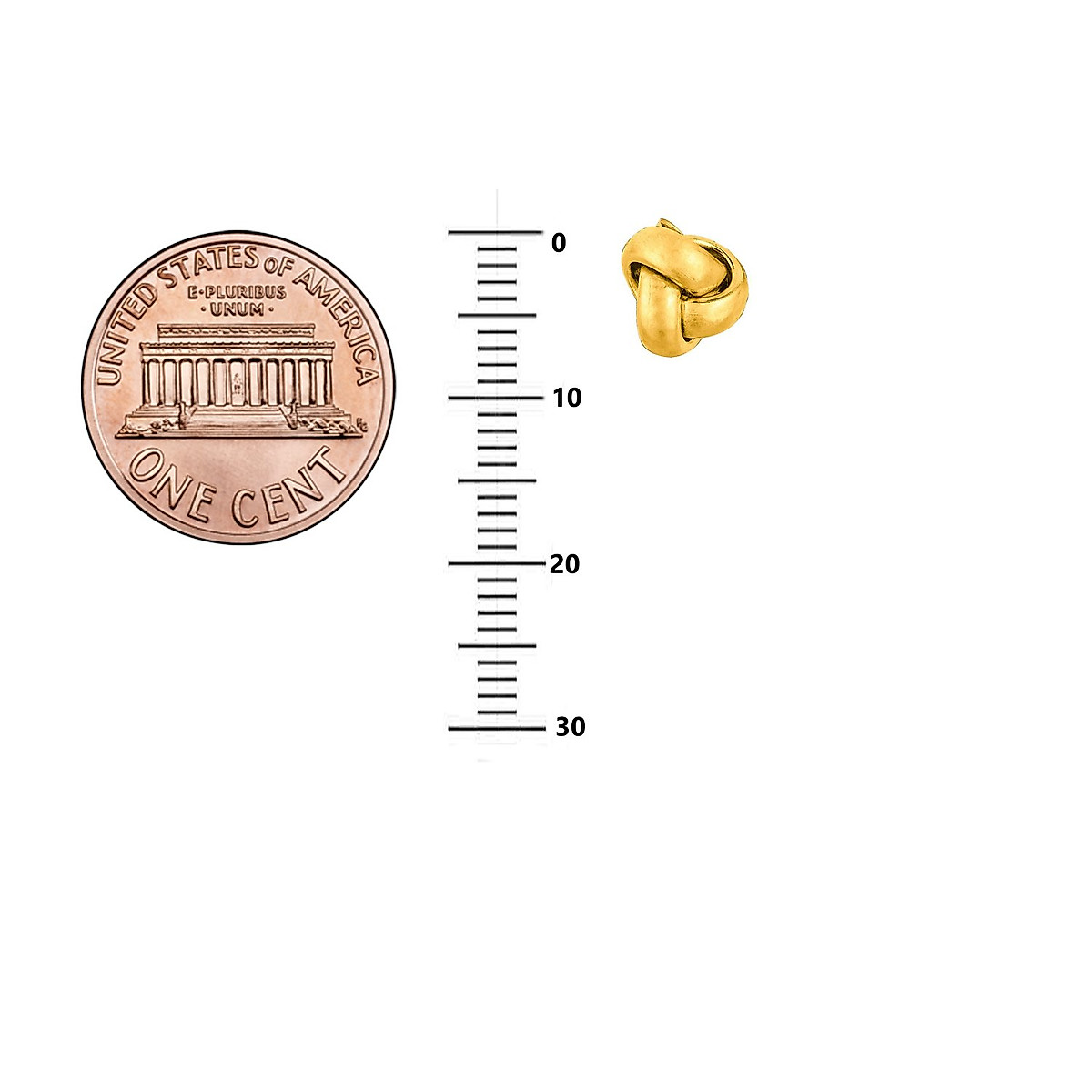 Ritastephens 14k Solid Yellow Gold Love Knot Loveknot Stud Earrings 7 Mm