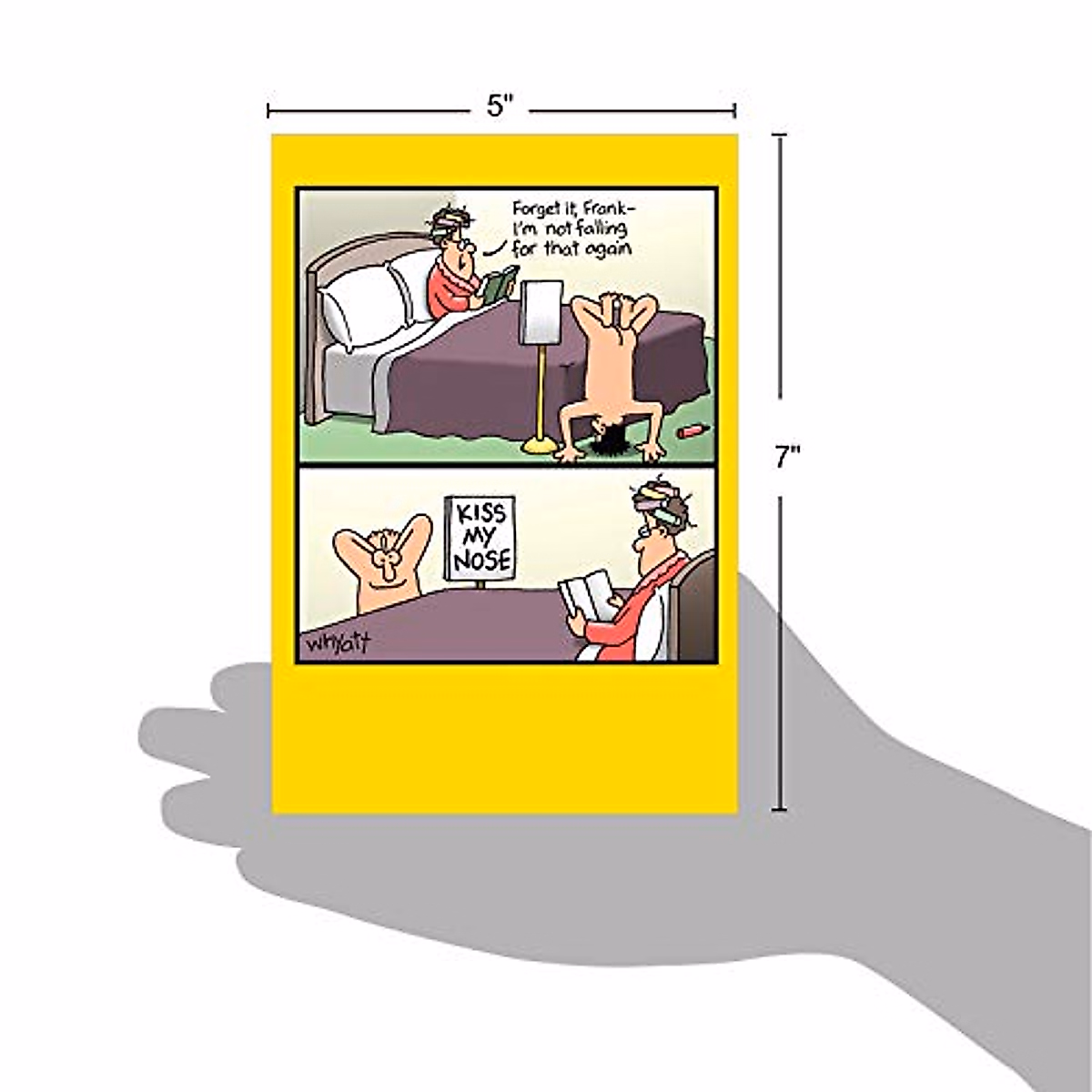 NobleWorks Hilarious Birthday Greeting Card with 5 x 7 Inch Envelope (1 Card) Bday Kiss my nose Tim Whyatt Birthday Cartoon 8347Z