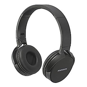 Magnavox MBH542-BK Wireless Stereo Headphones with Microphone and Bluetooth Wireless Technology in Black | Available in Black, Blue, Red, Grey and White | Bluetooth Headphones | On-Ear Headphones |