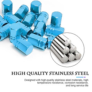 Fekey&JF 16 PCS Car Tire Valve Stem Caps, Waterproof Airtight Car Wheel Tire Valve Stem Covers Universal for Cars, Bicycles, Trucks, Motorcycles, Car Accessories for Men Women (Light Blue)