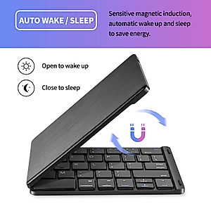 Multi-Device Bluetooth Foldable Keyboard, Samsers Wireless Portable Folding Keyboard, Full Size Ultra Slim Rechargeable Keyboard Connect Up to 3 Devices for IOS Android Windows phone Tablet and Laptop