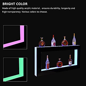 ROVSUN Wall Mounted LED Lighted Liquor Bottle Display Shelf 48 Inch Bar Shelf with Remote Control, Illuminated Liquor Shelves LED Bar Shelves Man Cave Bar Accessories Commercial Home