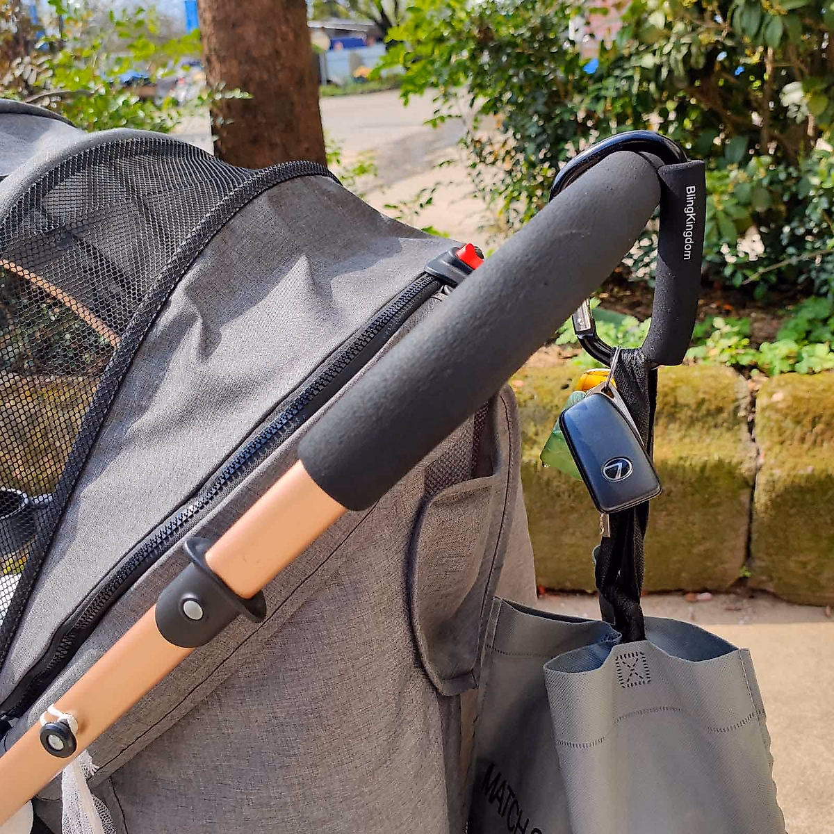 2 PCS Strong Stroller Hooks for Bags, Car Headrest Hook, Grocery Bag Hooks Large Carabiner Heavy-Duty Clip Hook for Groceries, Dog Leashes, Purses - 5.5"