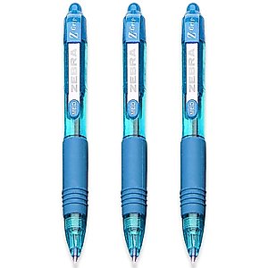 Zebra Z-Grip Smooth Mini Retractable Ballpoint Pens - 1.0mm - Light Blue - Pack of 3
