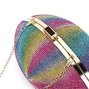 MXIAOXIA Rainbow Color Diamonds Fashion Lady Evening Bags Rhinestones Shoulder Chain Small Day Clutch Handbags