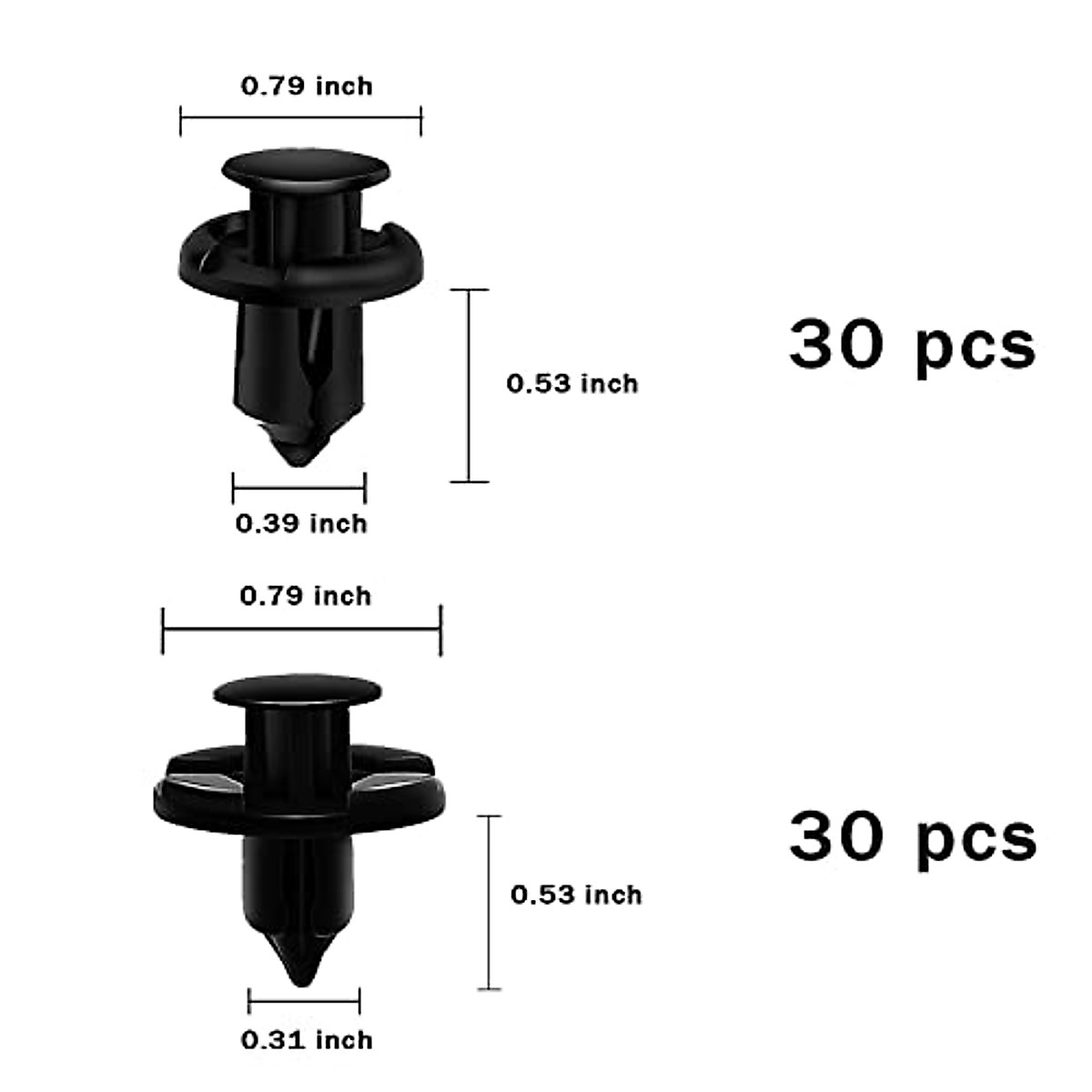 200PCS Car Retainer Clips Plastic Fasteners Kit, Popular Sizes Auto Push Pin Rivets, Universal Plastic Panel Fender Clips, Assorted Car Body Plastic Push Pin