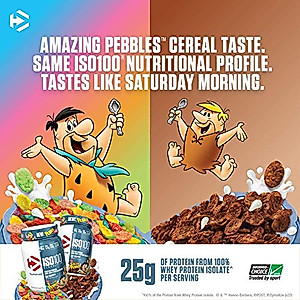 Dymatize ISO100 Hydrolyzed Protein Powder, 100% Whey Isolate, 25g of Protein, 5.5g BCAAs, Gluten Free, Fast Absorbing, Easy Digesting, Cocoa Pebbles, 5 Pound (Pack of 1)