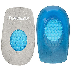 Vive Envelop Gel Heel Cups - Heel Cushion for Women, Men, Bone Spur, Plantar Fasciitis Support - Shoe Inserts Provide Foot Pain Relief