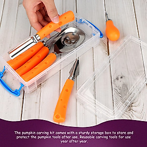 Pumpkin Carving Kit, Halloween Pumpkin Carving Tools, 6PCS Carving Tools Carving Knife for Halloween Decoration, Professional Stainless Steel Pumpkin Carving Set, Pumpkin Carver for Adults & Kids