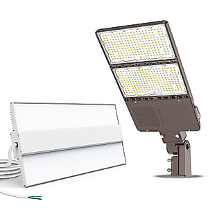 ADUB 240W LED Parking Lot Light with Photocell, LED Linear High Bay Light 150W 22500LM,