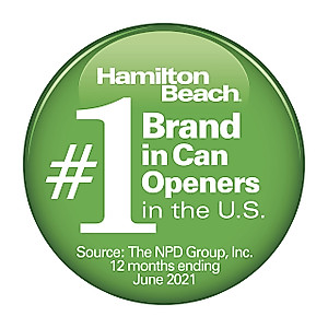 Hamilton Beach Electric Automatic Can Opener with Easy-Clean Detachable Cutting Lever, Cord Storage, Knife Sharpener, Black (76702)