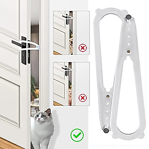 2PCS Cat Door Holder Latch, White Cat Door Alternative Installs Fast Flex Latch Strap, Stronger Flex Door Stopper Alternative Installs Fast Flex Latch Strap,4.5 inch Thick No Measuring Extra Easy