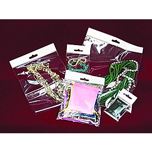 888 Display® - 200 Bags of Ultra Clear Treat, Bakery, Candle, soap, Cookie Bags w/Adhesive Seal (4"x6" - 200 Count, Ultra Clear w/Hanging Header)