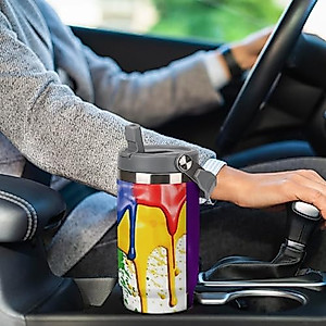 SYJTGDE Large Capacity Car Cup Paint Splatter Backdrop Fashionable Upgrade Car Cup Advanced And Beautiful Travel Cup