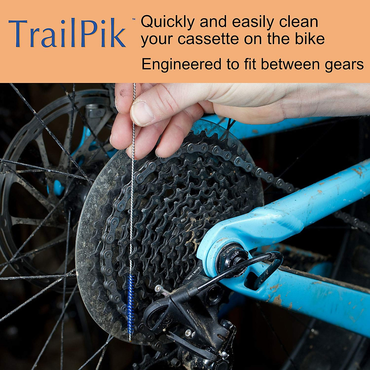 Scrubza TrailPik-Bike Cleaning Kit | Brushes for Mountain Bikes, Full Suspension, Road Bike, BMX Bikes, Cyclecross, Ebike, Hybrid, Folding, Commuter | Perfect Bicycle Accessories for Women and Men