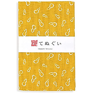 KOMESICHI irodori Japanese Traditional Towel Tenugui Japan Pattern B with Fray Prevention Processing Set of 3 with Tenugui Iroha (English Manual)
