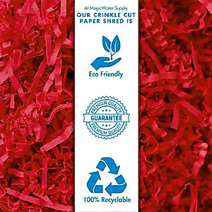 MagicWater Supply Soft & Thin Cut Crinkle Paper Shred Filler (2 LB) for Gift Wrapping & Basket Filling - Red