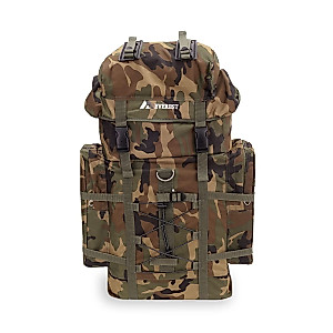 Everest Woodland Camo Hiking Pack, Camouflage, One Size