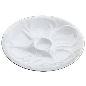 Maine Man Oyster Plate, Fine White Porcelain, 9-Inch