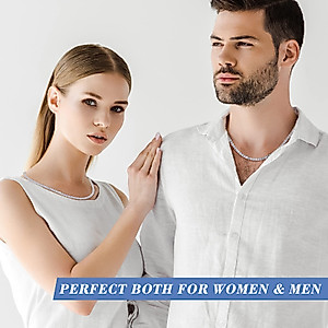 TUHE Moissanite Tennis Necklace 29.1 Carats 97 Pcs Lab Created Diamond Necklace for Men 18K White Gold Plated S925 Sterling Silver Women Necklace 4mm D Color Moissanite Necklace Thanksgiving Gift