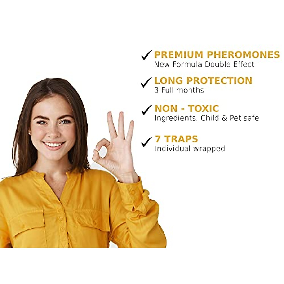 Mr.Chameleon Moth Traps for Clothes - 50% Stickier Glue for Ultimate Effectiveness - 7 Pack Moth Traps - Non-Toxic Clothing Moth Traps with Pheromones Prime in Your Kitchen - Odor-Free & Natural