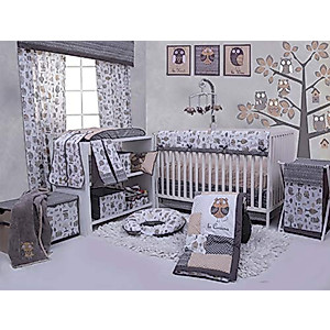 Bacati Unisex Cotton, Nursery Storage Caddy, Grey/Beige