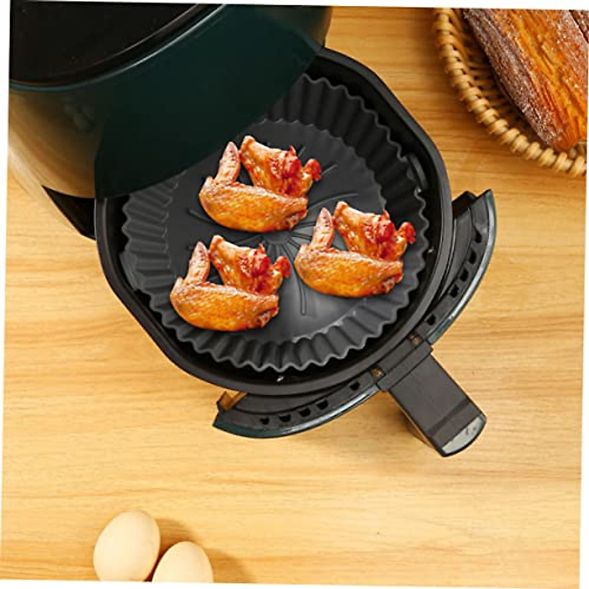 Angoily Fryer Silicone Bakeware Air Fryer Toaster Oven Air Fryer Silicone Pot Silicone Mat for Air Fryer Air Fryer Parchment Paper Baking Tool Air Fryer Silicone Mat Kitchen Air Fryer Pad