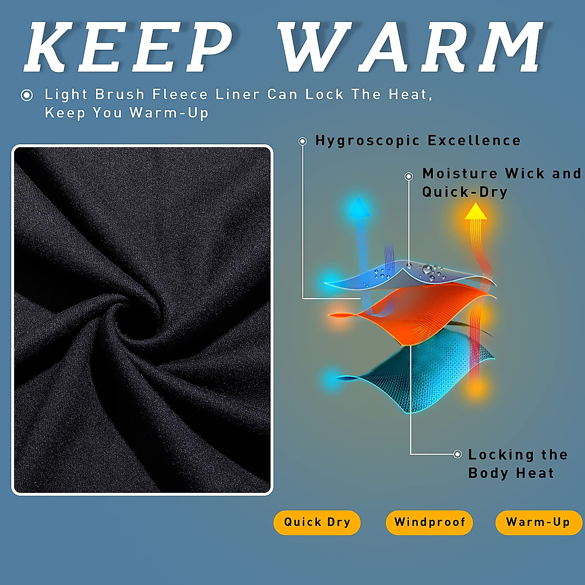 Dooy Men's Winter Thermal Fleece Cycling Bike Jersey Long Sleeve Running Jacket Windproof Breathable Reflective Softshell (Black, 2XL)