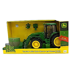 TOMY John Deere Big Farm 7330 Vehicle with Front Bale Mover and Bale