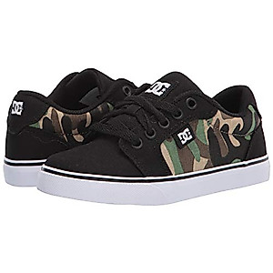 DC boys Anvil Skate Shoe, Black/Camo Print, 1 Little Kid US