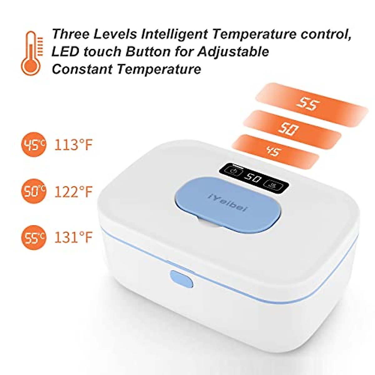 Wipe Warmer,Baby Wipe Warmer - Wet Wipe Warmer Baby is Super Fast Top Heating System with Constant Temperature, LED Display Shows Precise Temperature（White Blue）