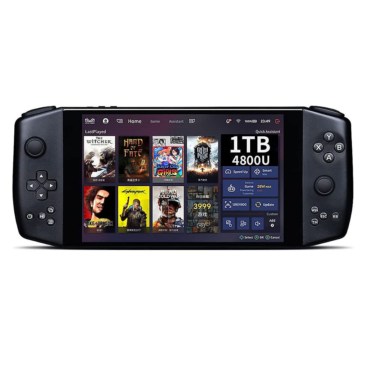 AYA Neo 2021 PRO (4800U-Black Star-1TB M.2 SSD)- 7 Inches Handheld PC Game Console Win 10 Laptop Touch Screen Video Game Console, CPU AMD Ryzen 7 4800U Processor Tablet PC,16GB LPDDR4x 4266 RAM