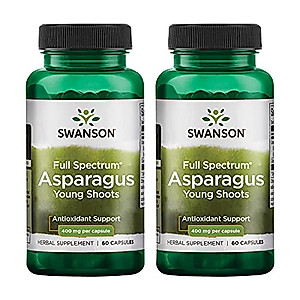 Swanson Full Spectrum Asparagus Young Shoots 400 mg 60 Caps 2 Pack