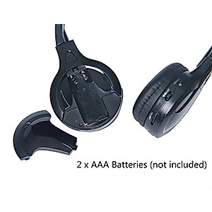 TOPXCEGUU A10 IR Wireless Headphones for Car DVD Player Headrest Video,On-Ear Infrared Headphones Headset Universal (Black)