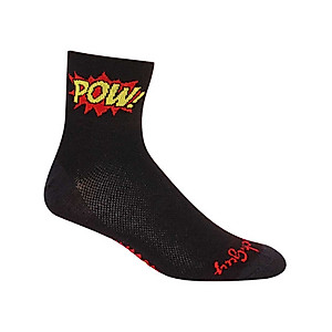 SockGuy Men's Boom Pow Socks, Black, Sock Size:10-13/Shoe Size: 6-12