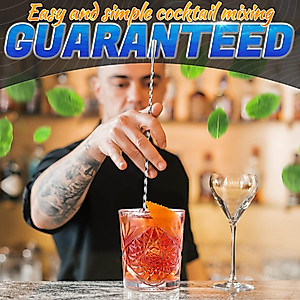 4Pcs Bar Spoon Cocktail Mixing Spoon - 12" Drink Mixer Metal Spoons Cocktail Stirrers Long Spoons for Stirring Spoons Set Cocktail Spoon Long Handle - Christmas Cocktail Mixers Long Spoon Bar Spoons