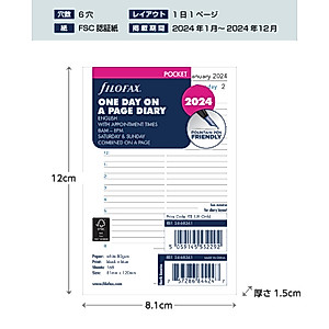 Filofax Pocket day per page English appointments diary - 2024