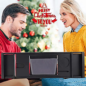 Luxury Bamboo Bathtub Caddy Tray, Yongsenina Premium 1 or 2 Person Bath Tray for Tub, Bath Tub Table with Wine Slots and Bath Book Holder Free Soap Dish - Black