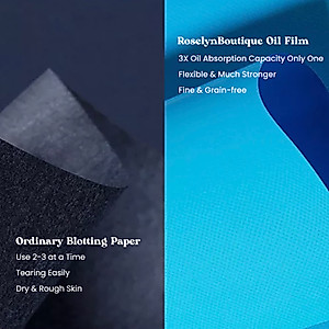 ROSELYNBOUTIQUE Oil Blotting Sheets for Face - Organic Premium Flexible Silky Blotting Sheets Instant Oil-Absorbing Remove Excess Oil & Shine Oil Control Films (50)