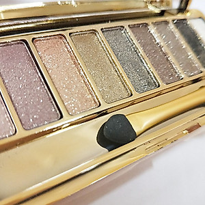 9 Color Shimmer Eyeshadow Eye Shadow Palette & Makeup Brush & Mirror Set-Women Cosmetic Diamond Bright Colorful Makeup Glitter Waterproof Eye Shadow Palette Set Eyeshadow Powder