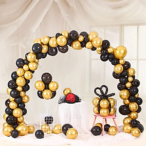 Balloon Arch Kit, Adjustable Balloon Arch Holder Stand with Base, Including Water Fillable Bags, Balloons Clips, Pump and Knotters, Party Decoration Frame for Wedding Baby Shower Birthday Christmas