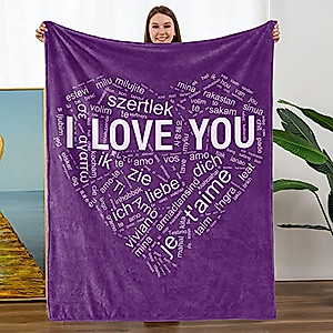 TURMTF I Love You Blanket 100 Languages Love, Throw Blanket for Couch Bed, Best Gifts for Her Him, Christmas Day Anniversary Birthday Gifts for Women Men