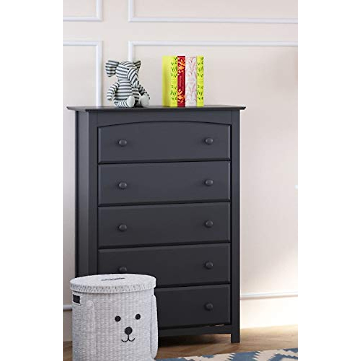 Storkcraft Kenton 5 Drawer Dresser (Gray) & STORKCRAFT Alpine 6 Drawer Dresser - Gray