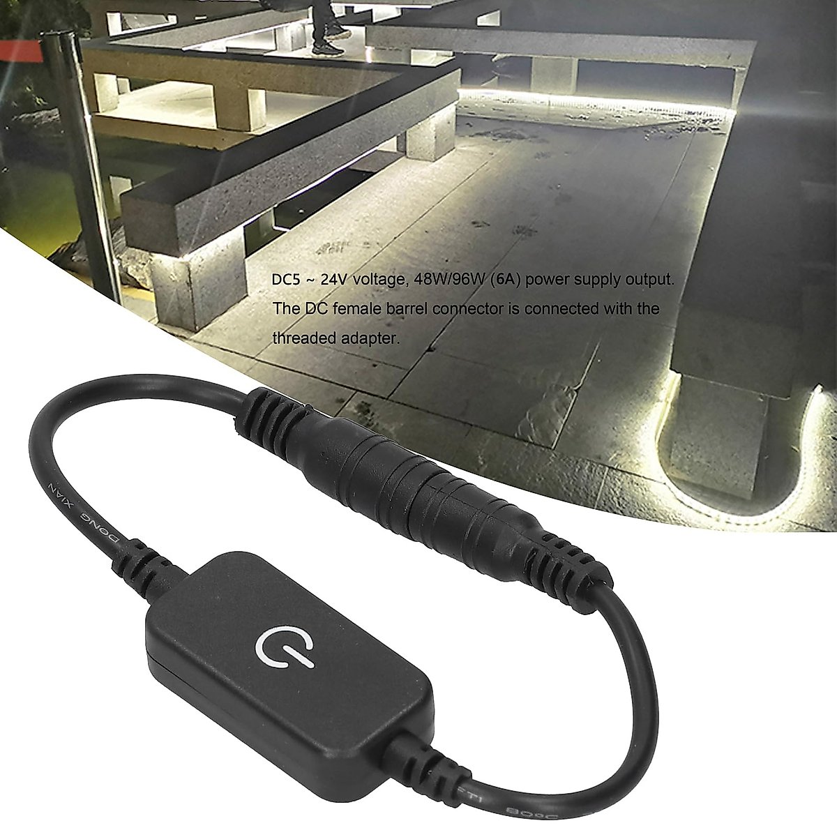 2 Pcs LED Strip Dimmer, DC 12-24V 4A Dimming On Off Switch Controller Light Switch Dimmer for Single Color Strip Light