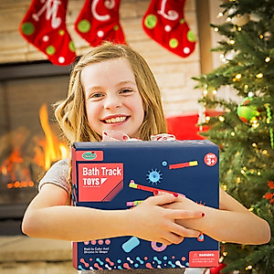 Bath Toys for Kids Ages 3-4-8 Toddler Bathtub Toys Slippery Slide Track DIY Mold Free Shower Toddler Toys with Suction Cups Birthday Gift for Boys Girls Bath Time Ages 3 4 5 6 7 8(38PCS)