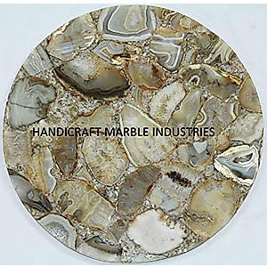 15" Agate Table Tops ALL COLOURS, Natural Agate Table, Agate Side Table, Agate Coasters, Agate Patio Table, Modern Home Decor Furniture Agate Gift (BROWN, AGATE)