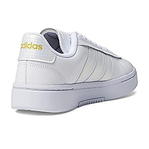 adidas Women's Grand Court Alpha Sneaker, White/White/Gold Metallic, 8.5