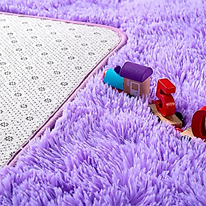 Noahas Fluffy Purple Rug for Living Room 8x10 Area Rugs,Thick Plush Shag Rug,Large Living Room Rugs,Big Fuzzy Carpet,Shaggy Rugs for Bedroom,Soft Comfy Kids Rugs Nursery Rug Living Room Decor